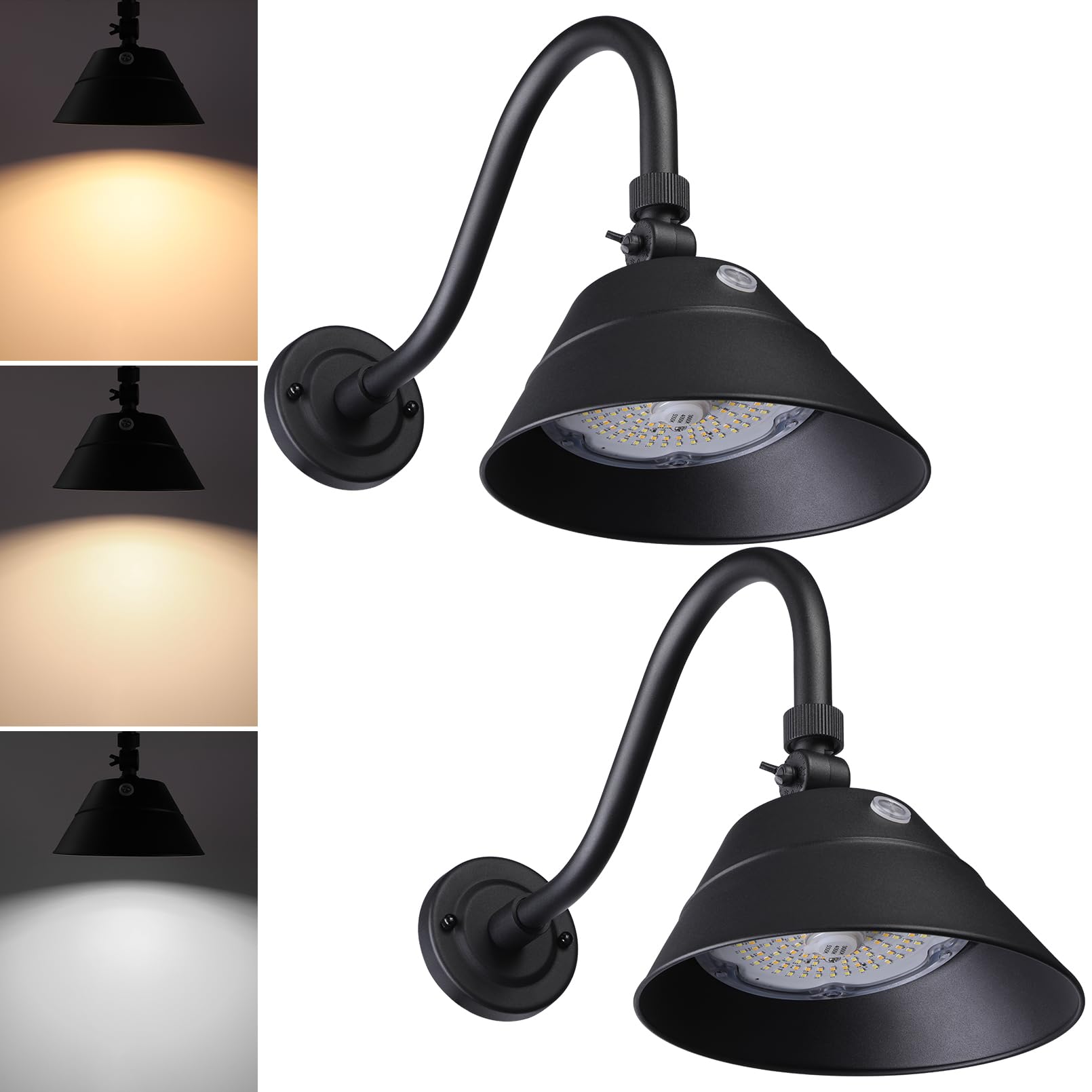 LEONLITE 3CCT LED Gooseneck Sign Light Fixture, 42W Dusk to Dawn ...