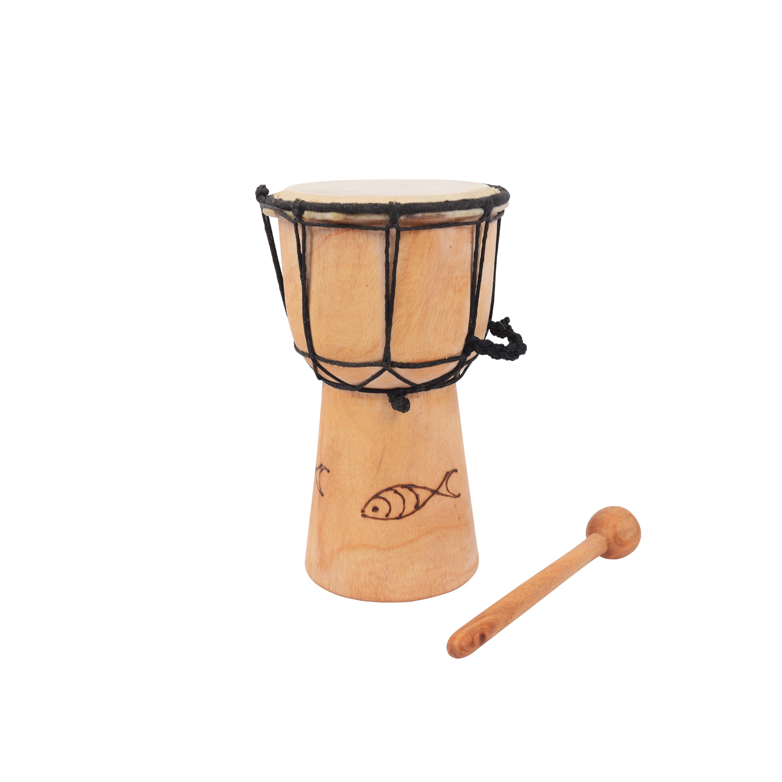 20cm Childrens' African Djembe Drum made with Hand Carved Mahogany - 4. ...