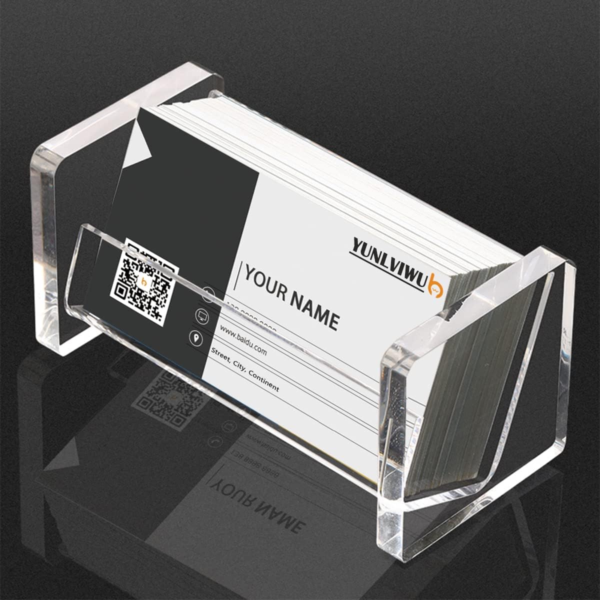 Amazon.com : YUNLVIWU Acrylic Business Card Holder for Desk Vertical ...