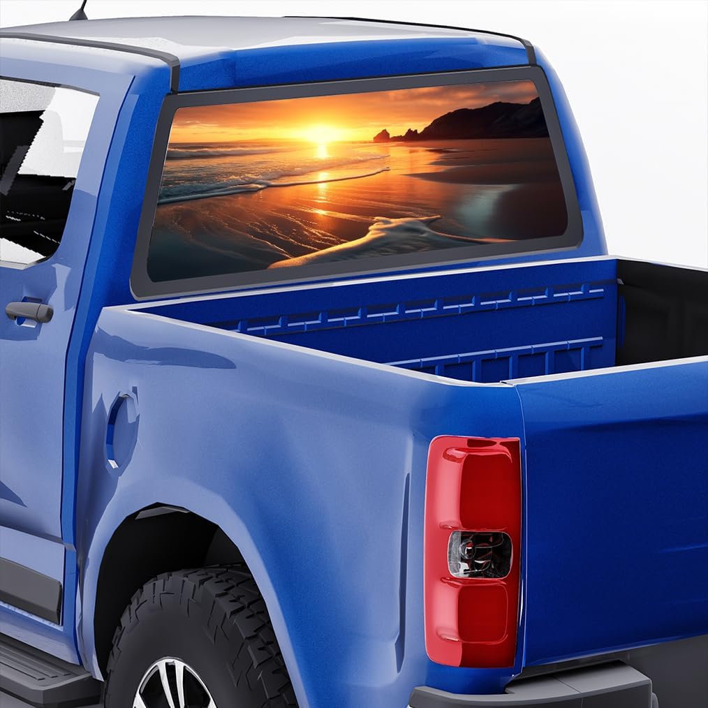 Amazon.com - Sea Beach Landscape Rear Window Decals for Trucks Rear ...