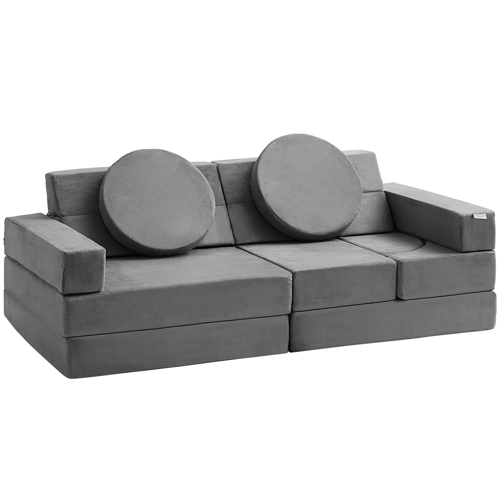 VEVOR Play Couch, 15pcs Modular Kids Nugget Couch, Toddler Foam Sofa ...