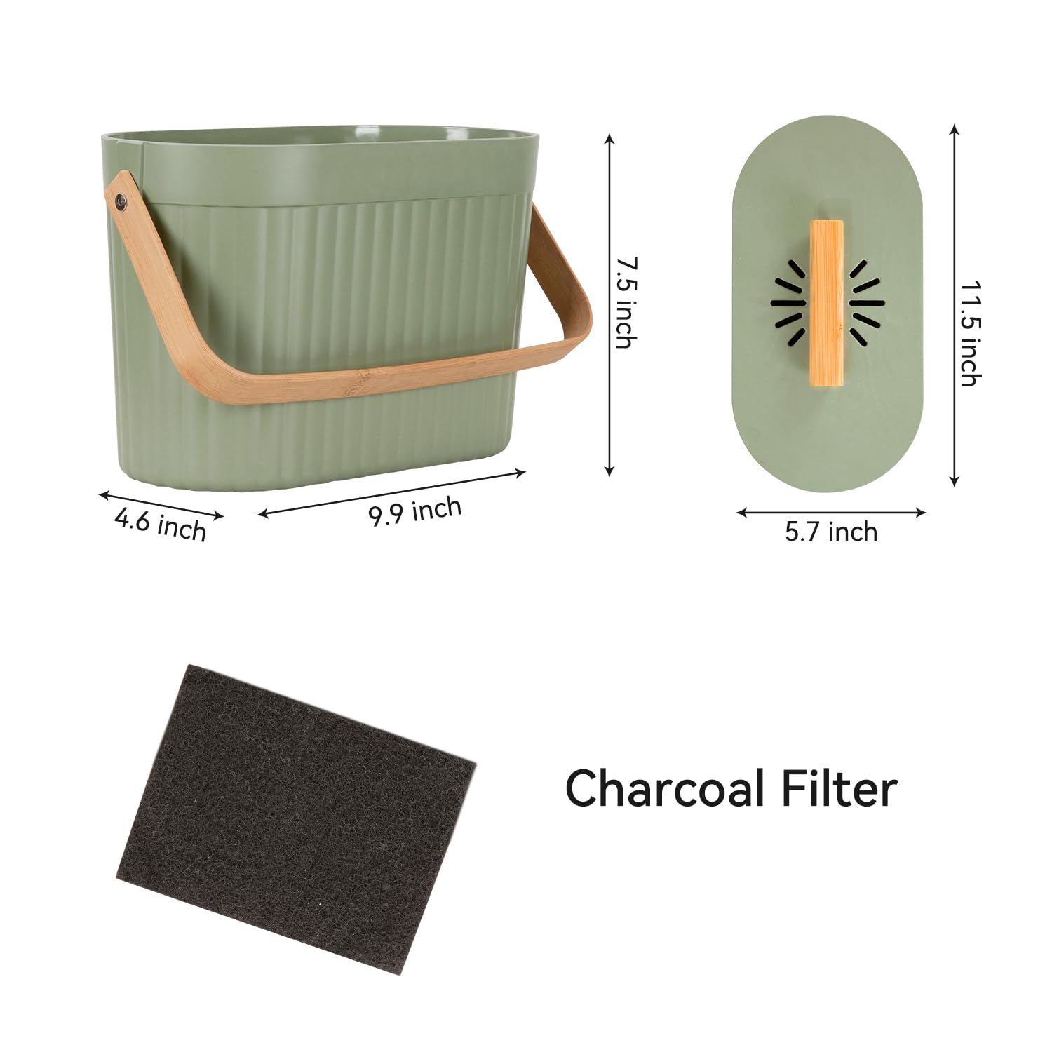 Narrow Kitchen Compost Bin Countertop - Yatmung Odorless Counter Top ...