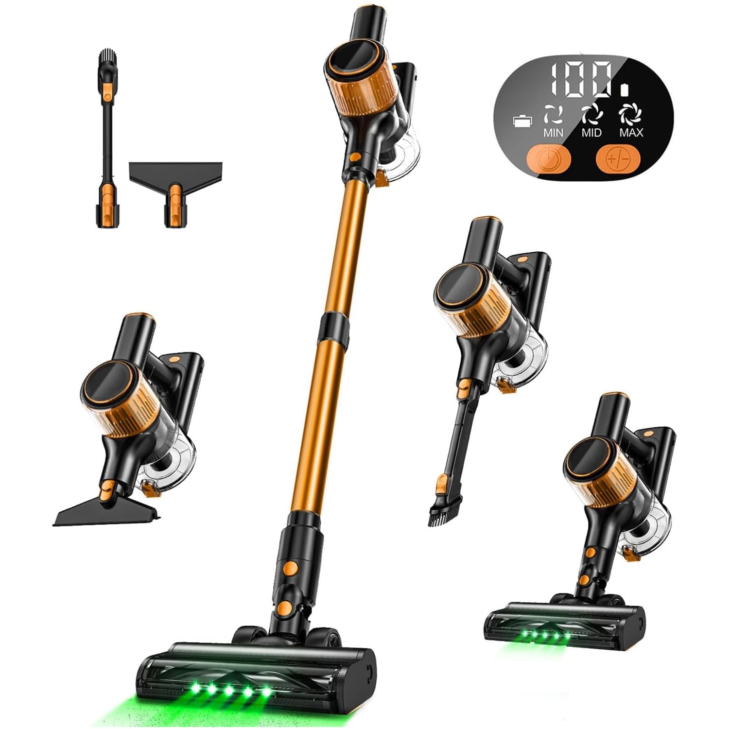 Amazon.com: Cordless Vacuum Cleaner, 350W/30Kpa 8-in-1 Stick Vacuum ...