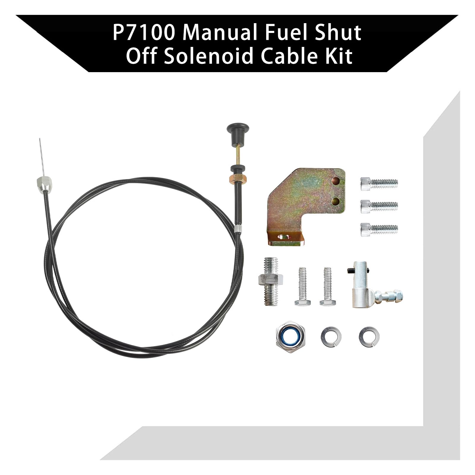 1 Set P7100 Manual Fuel Shut Off Solenoid Cable For Cummins Dodge 12V ...