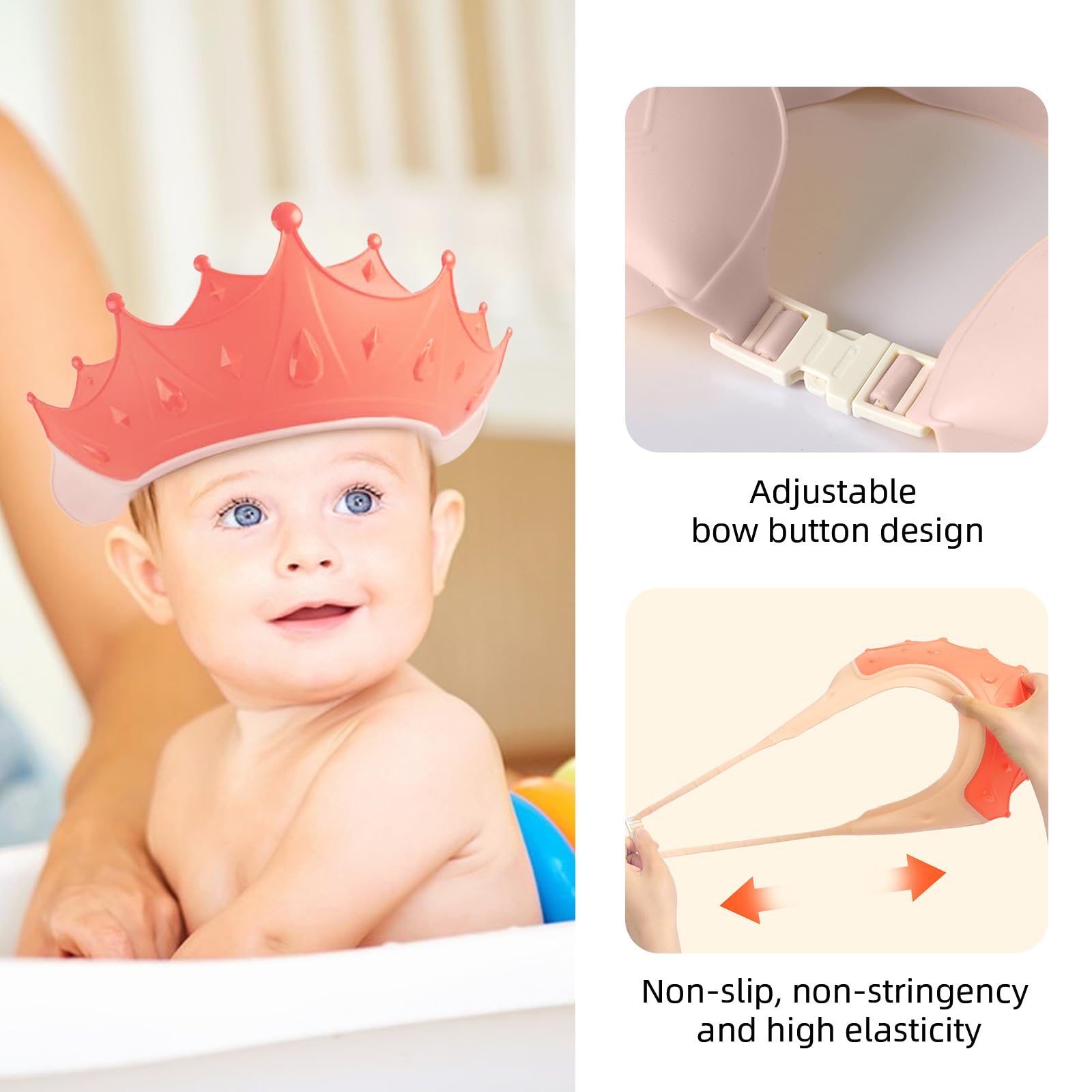 Kids Hair Washing Shield with Bath Rinse Cup and Shampoo Brush ...
