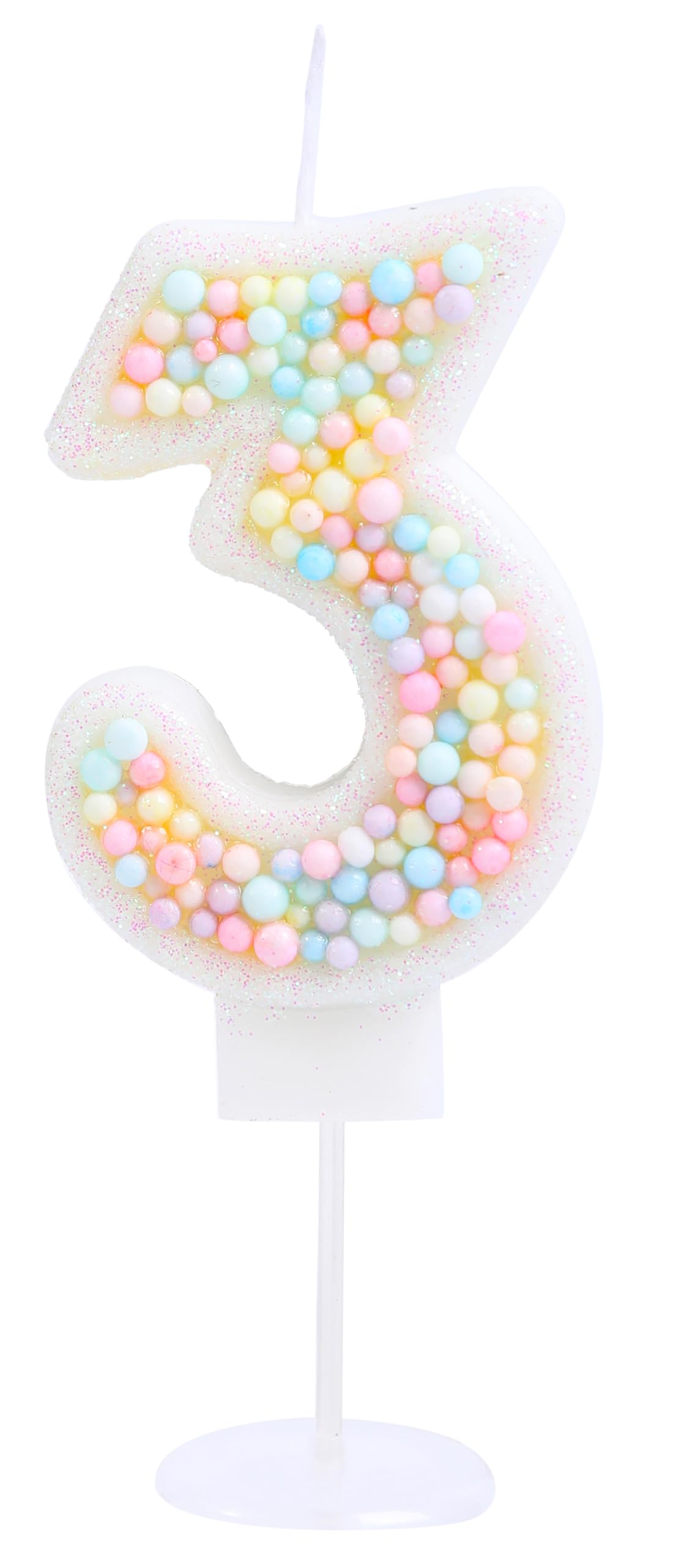 Amazon.com: EAKE Number 3 Candles for Birthday Cakes, Sweet Theme 3 ...