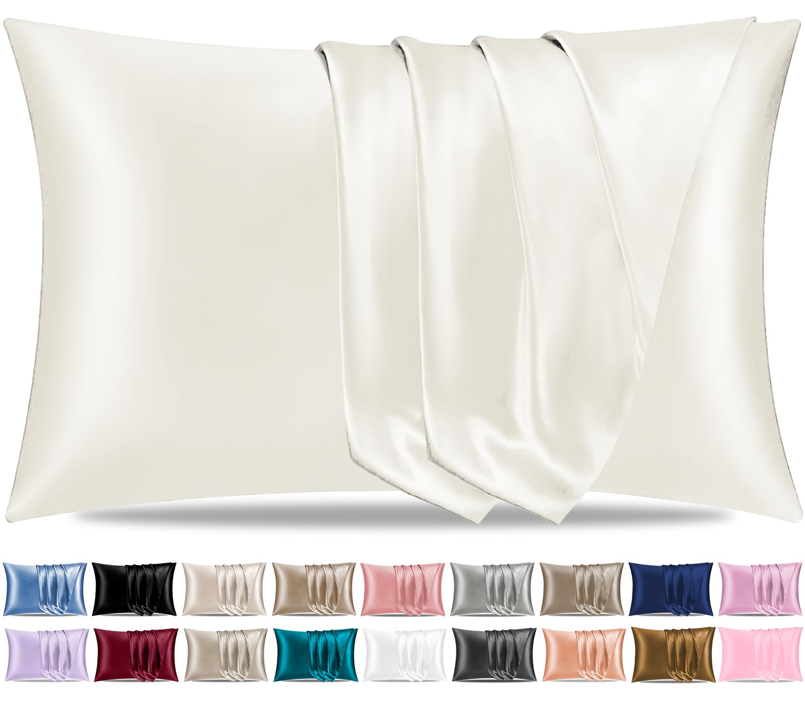 Pamposh Satin Silk Pillowcases For Hair And Skin Pillow Cases 2 Pack ...