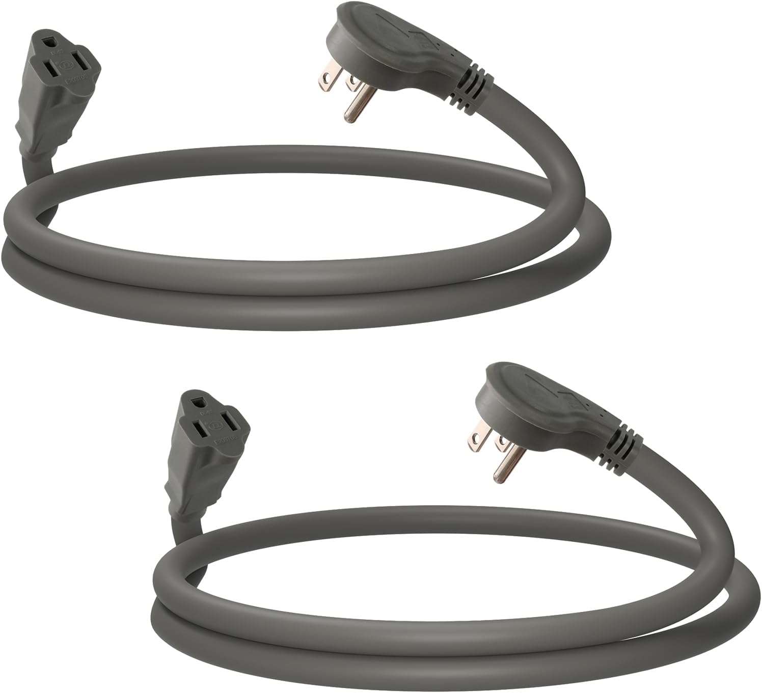 Amazon.com: EP 2 Pack 3 Ft Flat Plug Extension Cord, 16 AWG 3 Prong ...