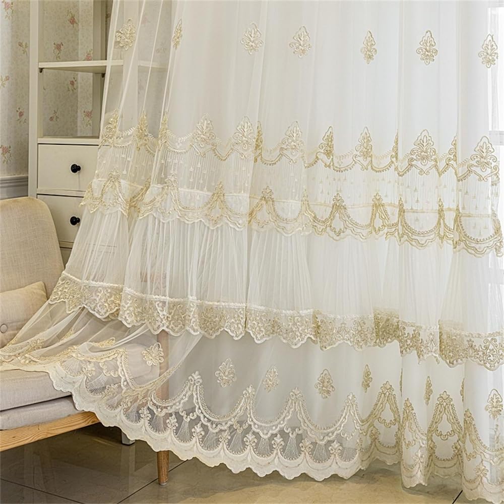 Amazon.com: 1 Panel Luxury Double Layer Sheer Curtains for Living Room ...