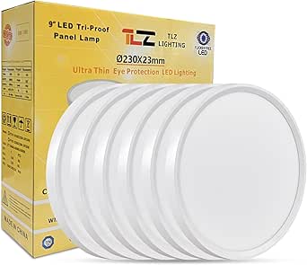 6PK 9 Inch LED Flush Mount Ceiling Light, 18W, 1860LM, 3000K/4000K ...