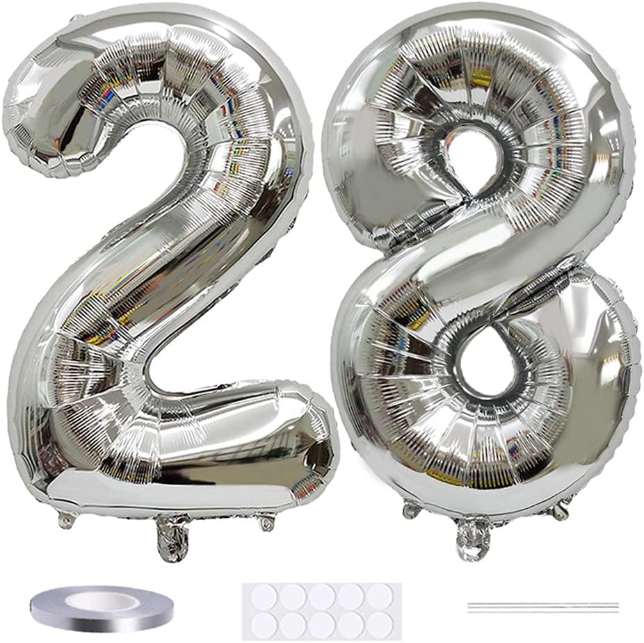 Xihuimay Number 28 Balloons 40 inch Digital Balloon Alphabet 28 ...