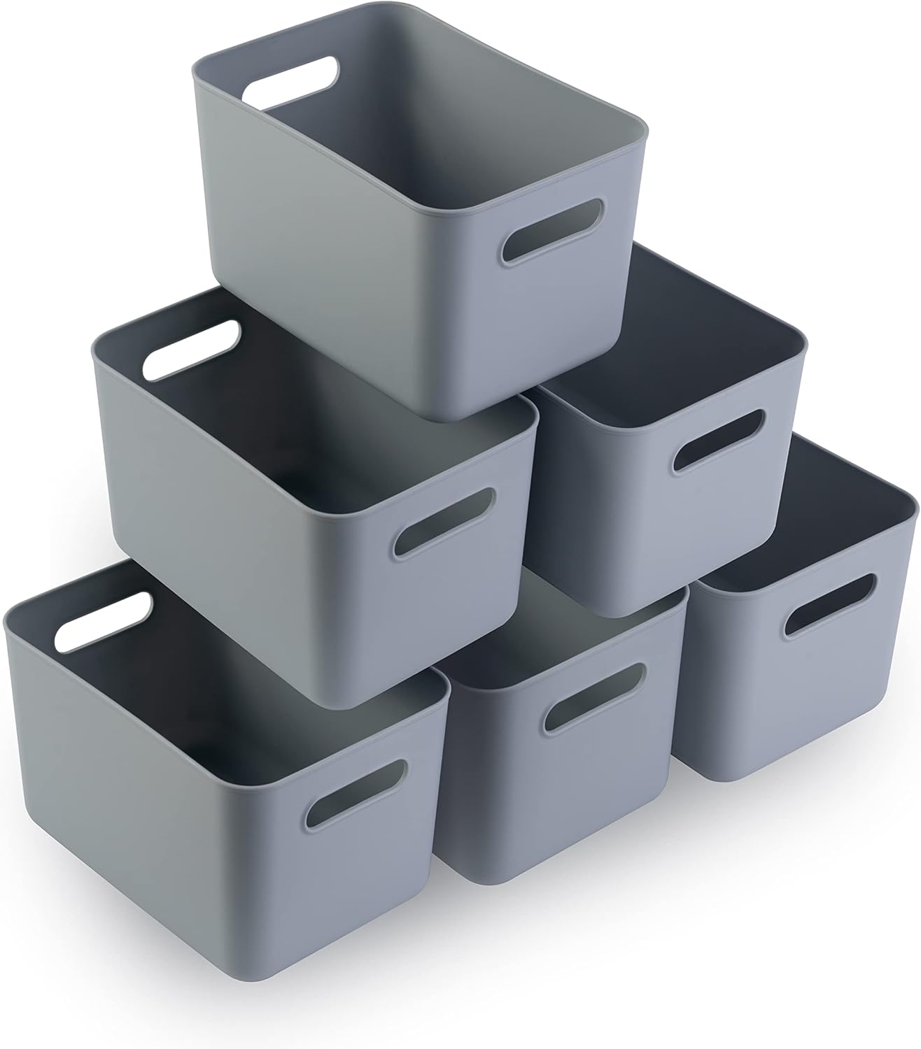 Laffair® Plastic Storage Boxes - Set of 6 Plastic Baskets for Bathroom ...