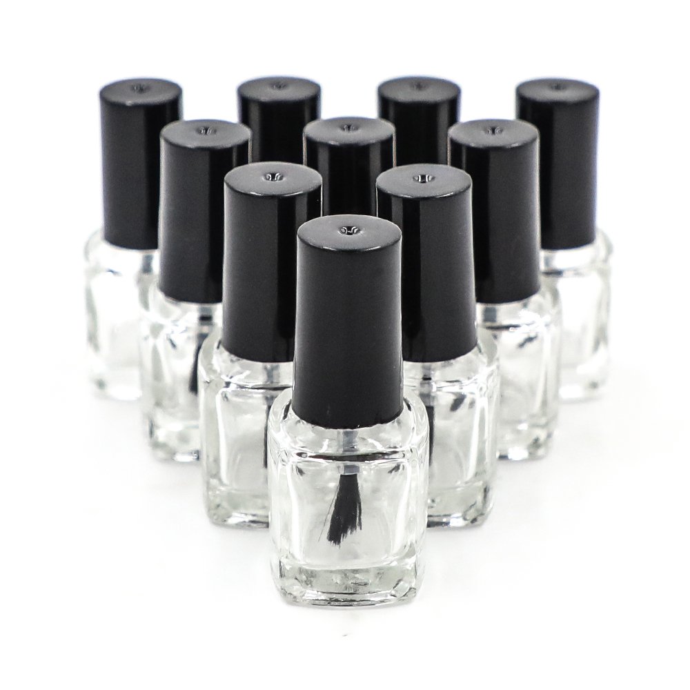 Amazon.com: 10x Square Shape Empty Glass Nail Posh Bottle 5ml Clear ...