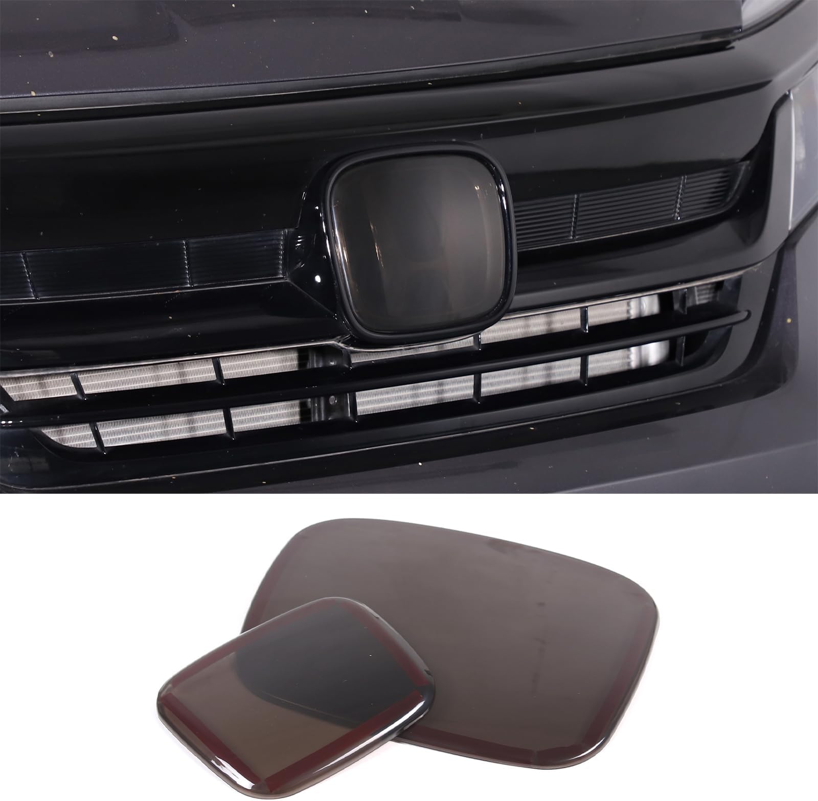 Amazon.com: HIRUFAIT Smoked Front Grille Rear Tailgate Emblem Cover for ...