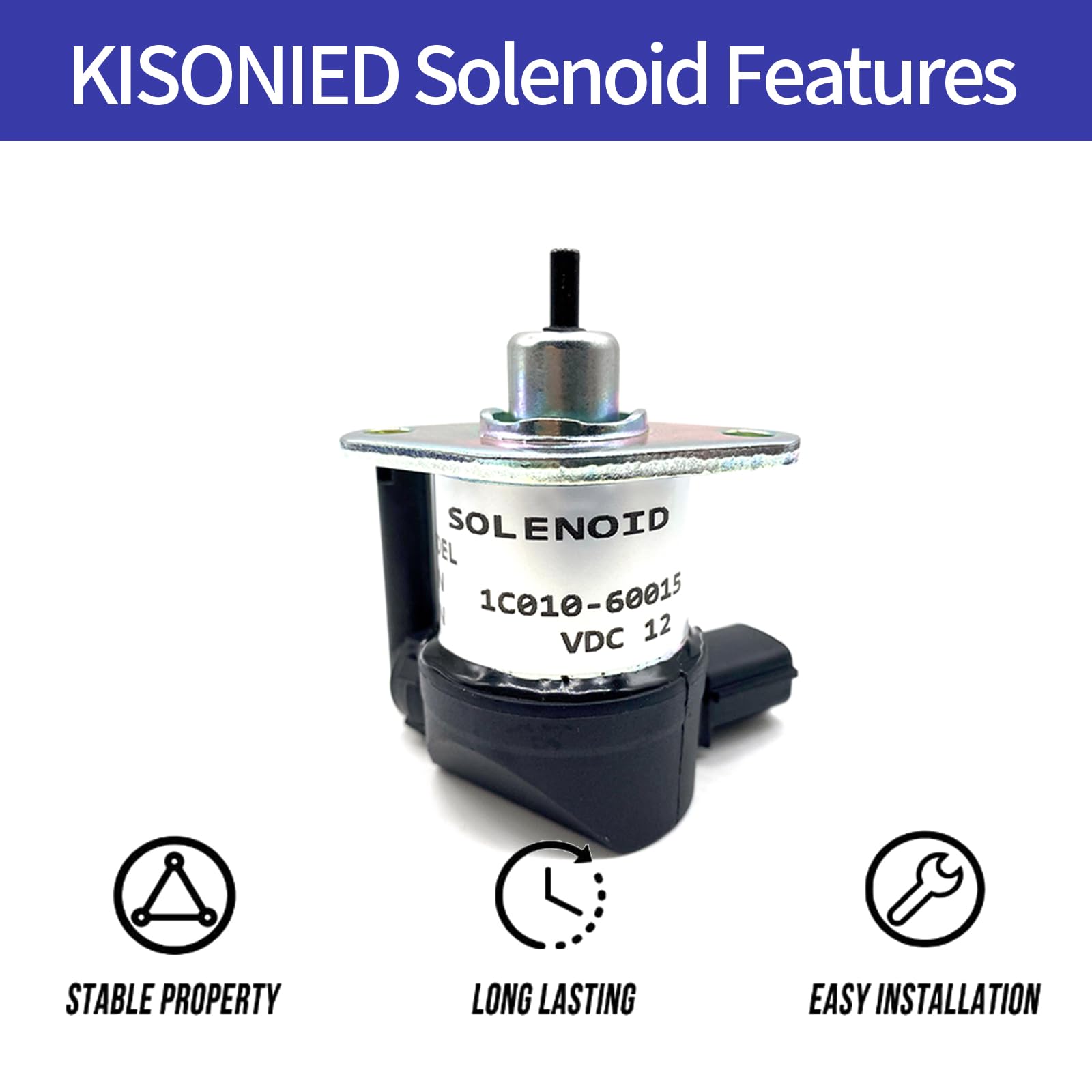 DC12V Shutdown Valve Shut Off Solenoid Valve For Kubota V1505 & V3300 ...