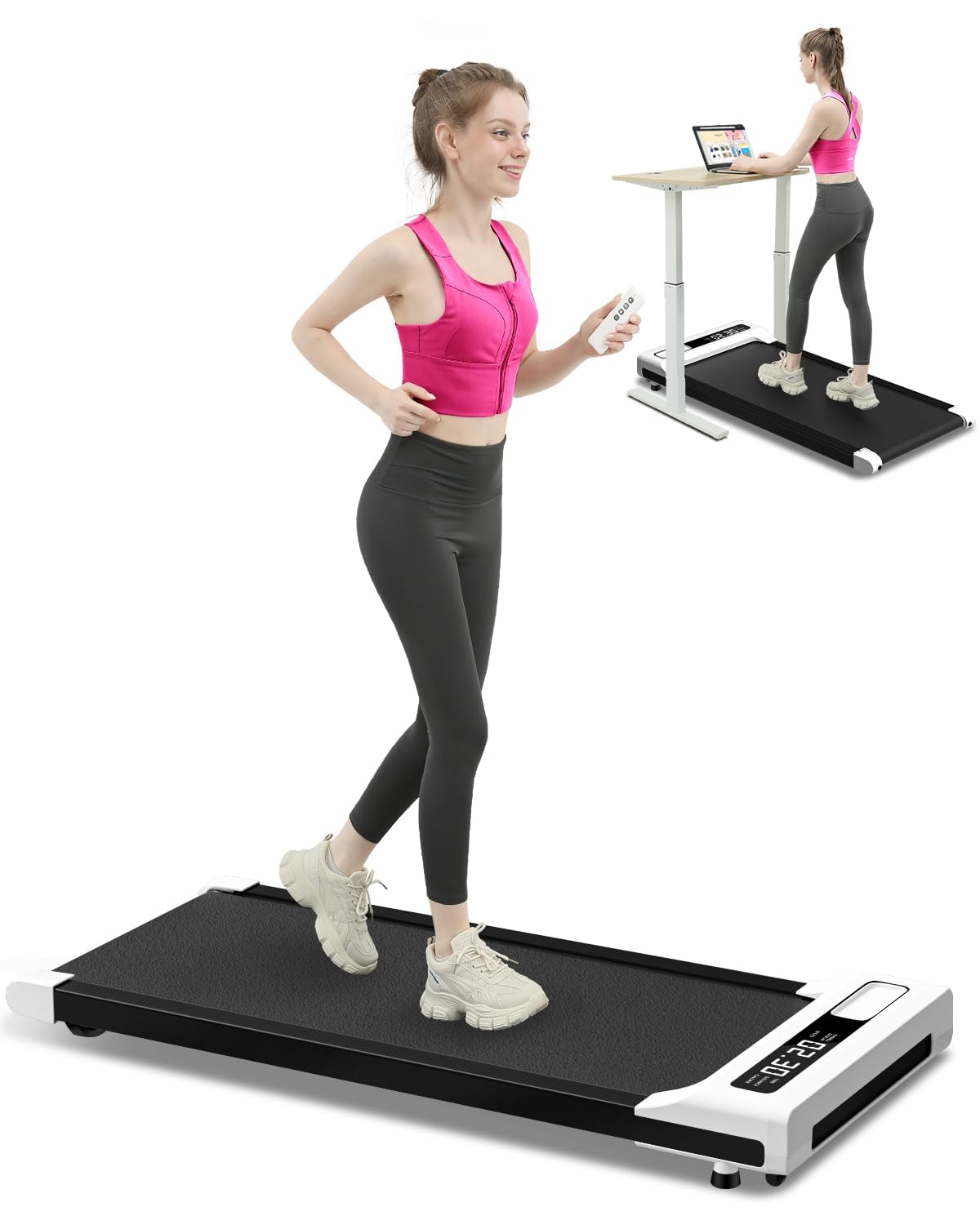 Amazon.com : 2 in 1 Walking Pad Treadmill with LED Display,265LBS Under ...