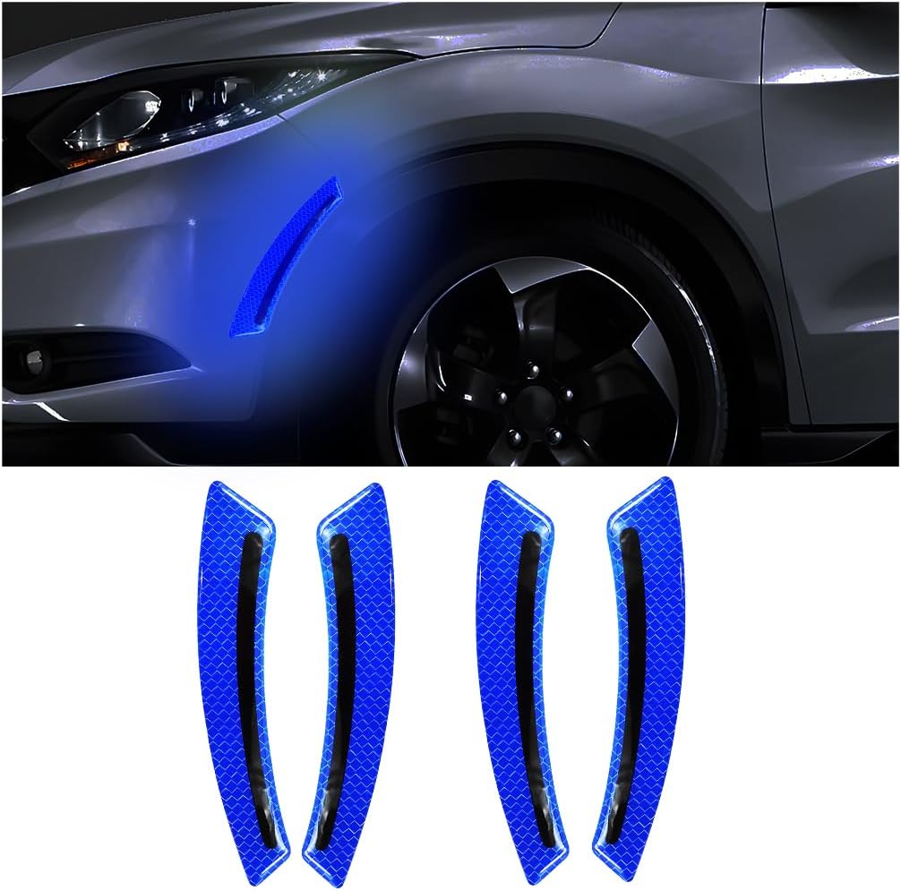 Amazon.com: Bittwee 4PCS Car Wheel Eyebrow Reflective Stickers ...
