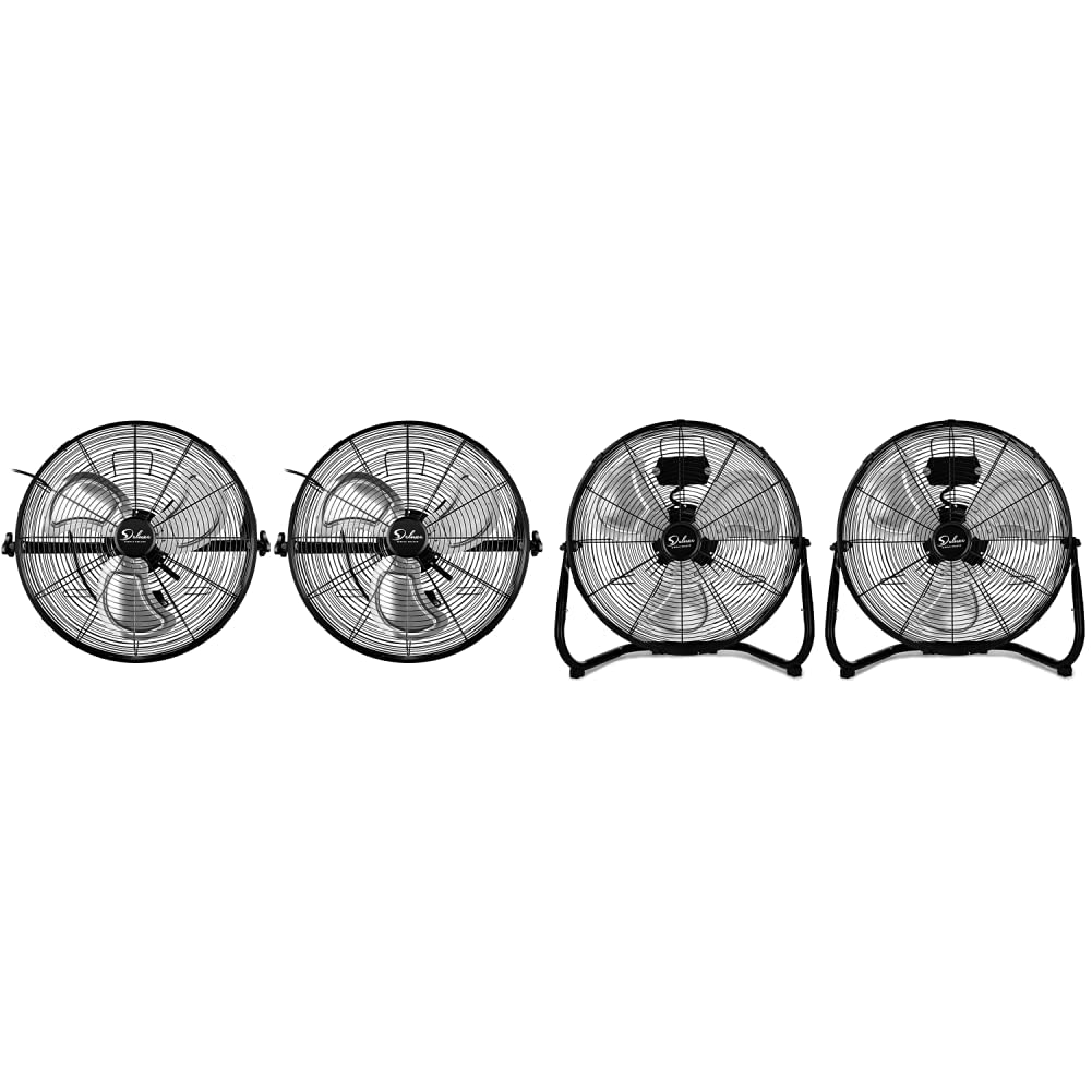 Simple Deluxe 20 Inch High Velocity 3 Speed, Black Wall-Mount Fan, 2 ...