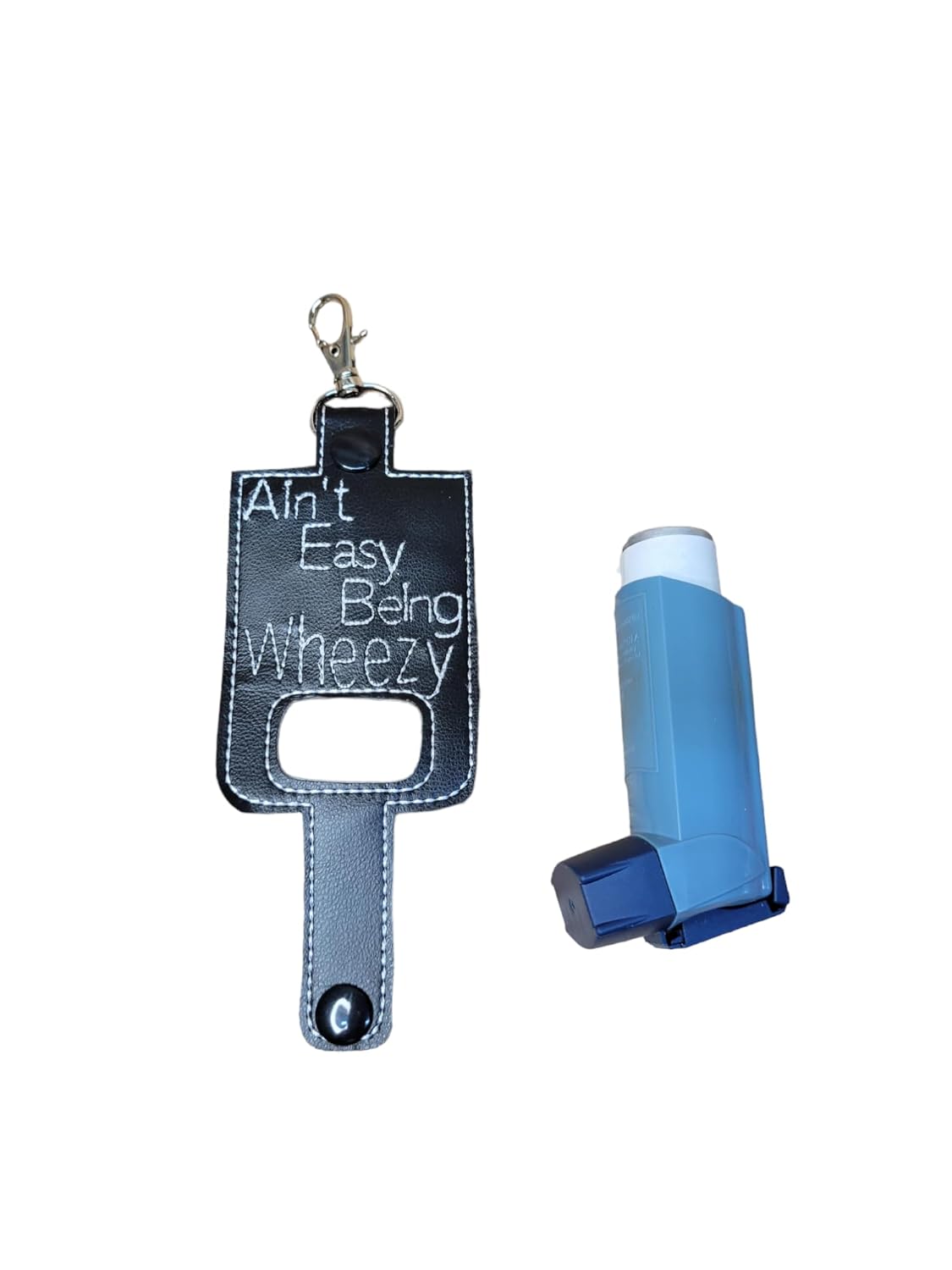 Amazon.com: Aint easy being wheezy Simple Text Inhaler Holder Key chain ...