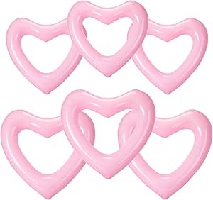 Amazon.com: Lenwen 6 Pack Inflatable Heart Pool Float 43''/ 31'' Blow ...