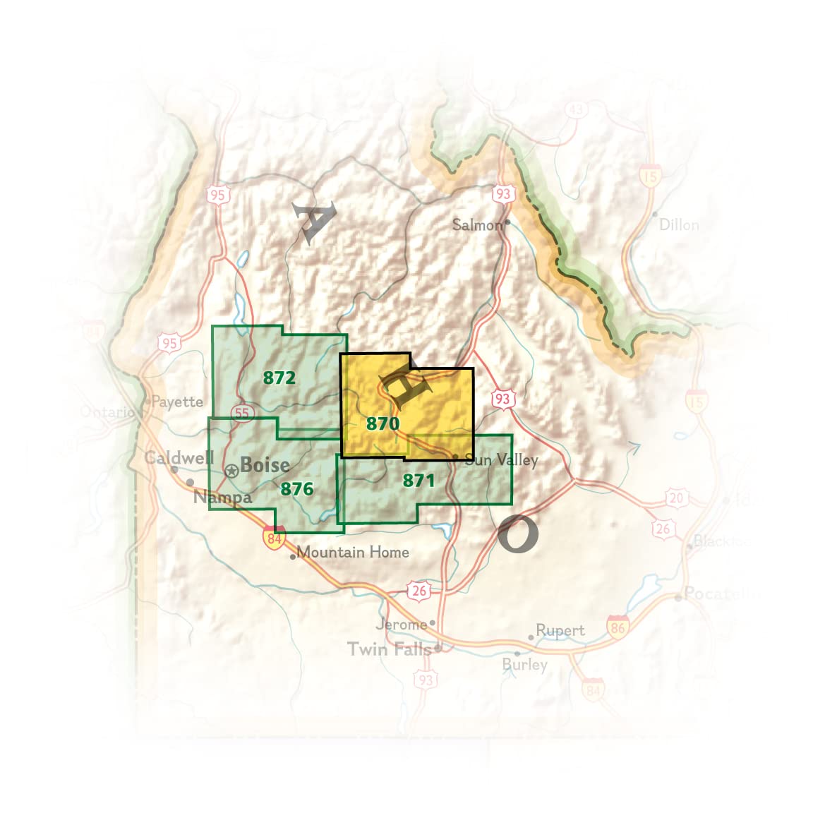 Snapklik.com : Sawtooth National Recreation Area Map
