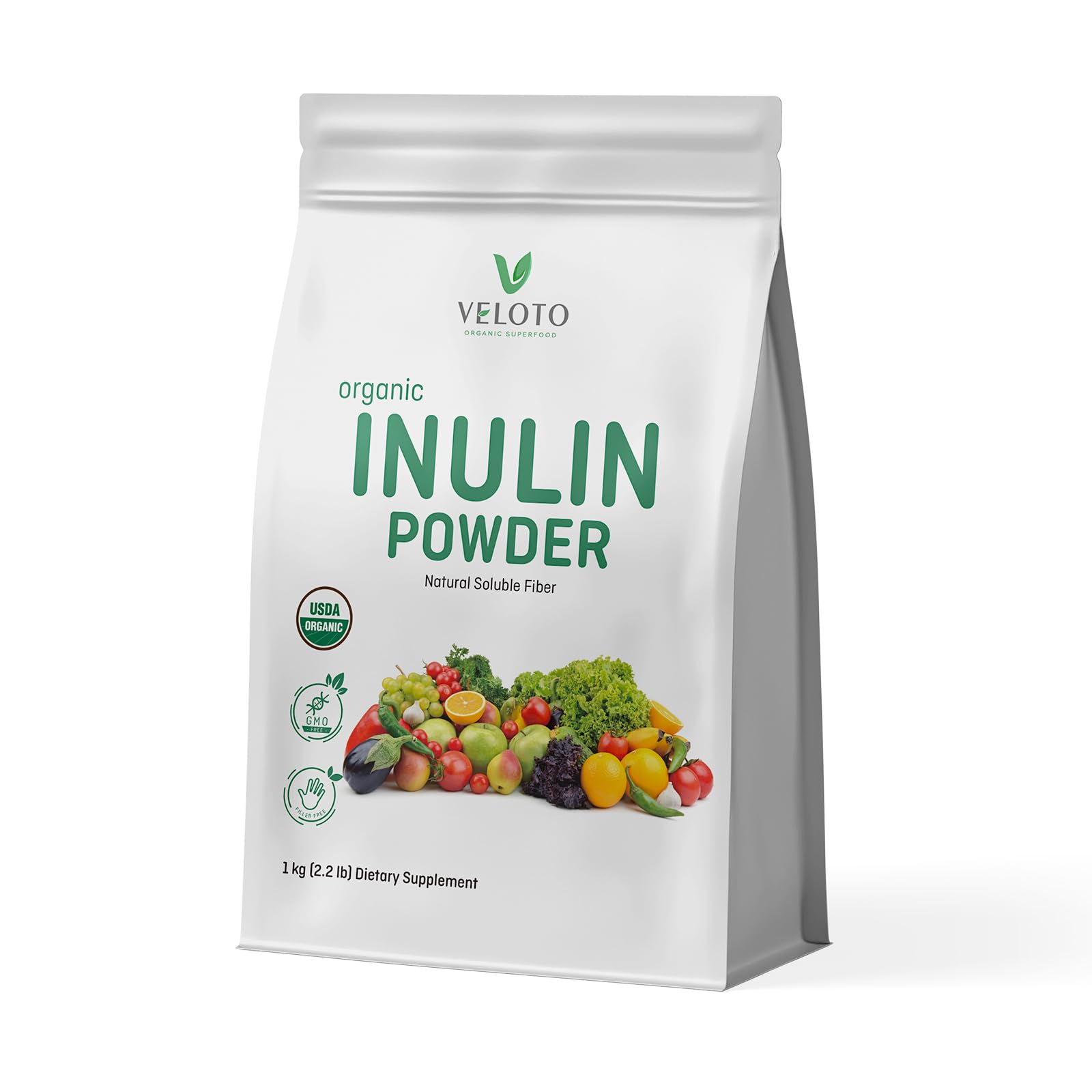 Organic Inulin Powder, Soluble FOS Inulin, Fiber Prebiotic Intestinal ...