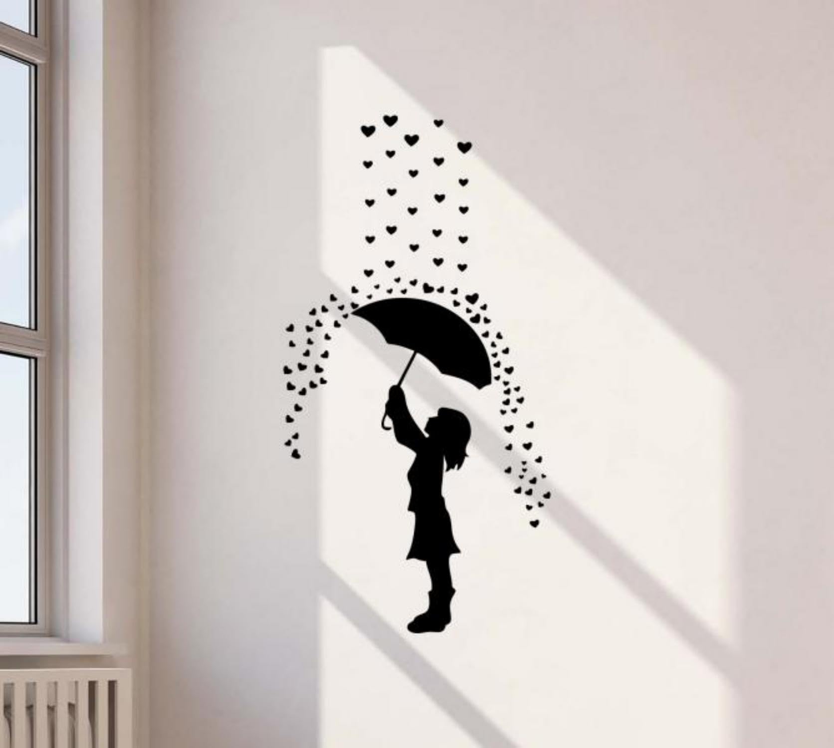 Girl With Umbrella Stencil