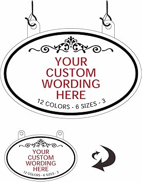 Amazon.com : Custom Hanging Sign Outdoor,10'' x 6''Personalized Hanging ...