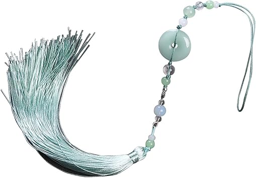 Amazon.com: Chinese Jade Pendent Beads Tassel Traditional Hanfu Ban ...