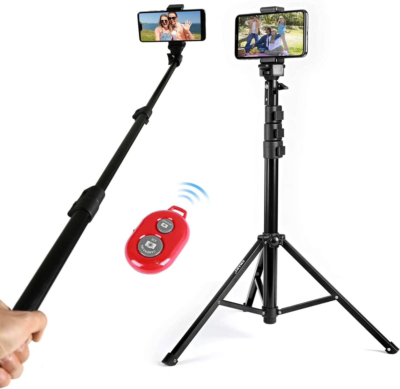 Amazon.com: Selfie Stick Tripod, 65" Extendable Tall Camera Cell Phone ...