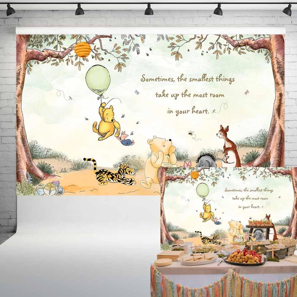 Amazon.com : Vintage Pooh Bear Baby Shower Backdrop for Girl Retro ...