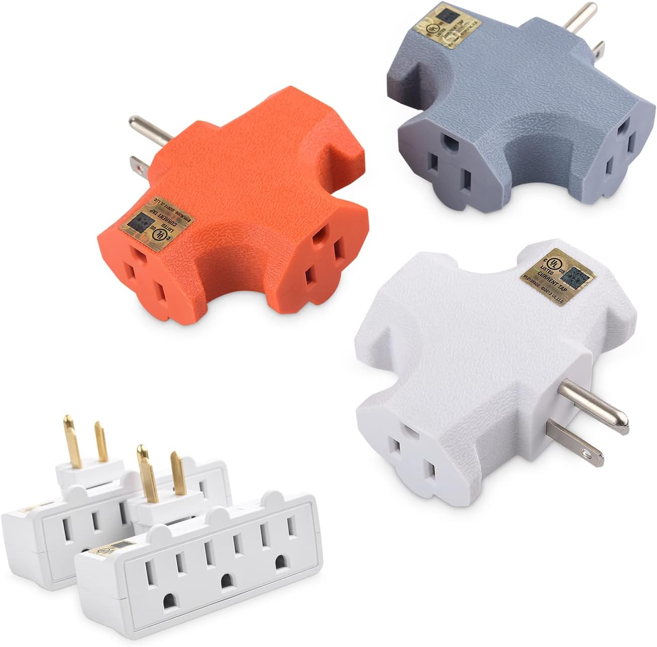 [UL Listed] Cable Matters (2-Pack) 3-Outlet Grounded 180 Degree Swivel ...