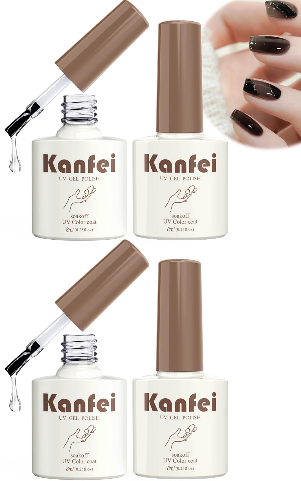 Amazon | kanfei ジェルネイル トップコート ベースコート 32ml(トップコート8ml×2本&ベースコート8ml×2本) ノン ...