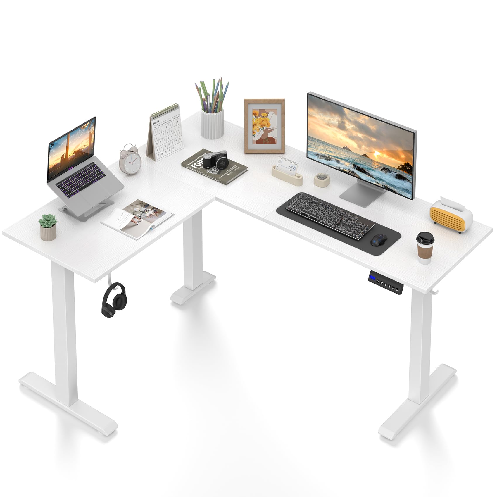 Amazon.com: Mr IRONSTONE L Shaped Electric Standing Desk, 59 x 47 Inch ...