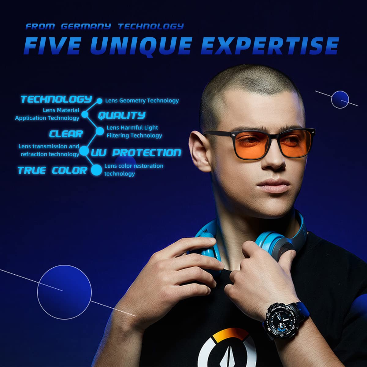 Blue Light Blocking Gaming Glasses ESports Computer Gamer Glasses ...