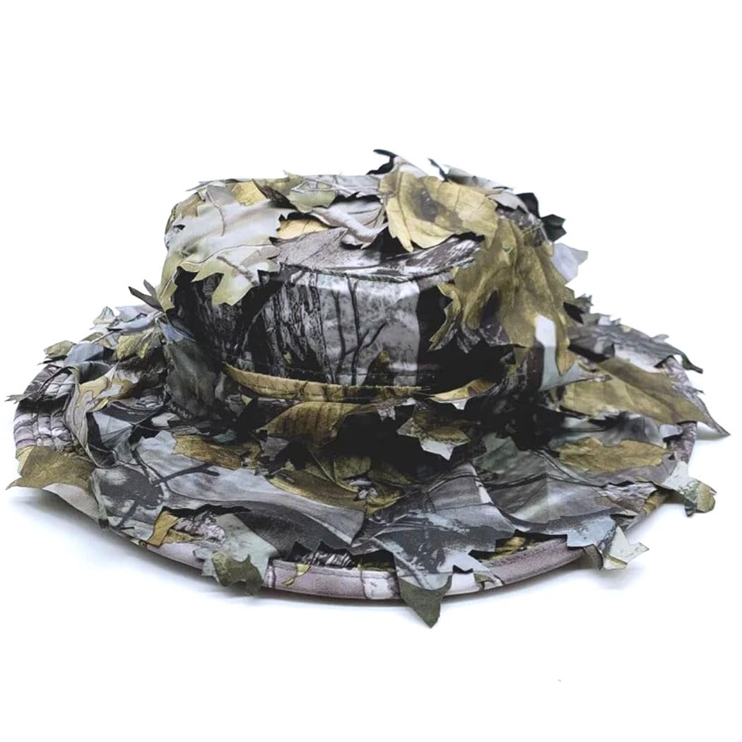 RALSPEC 3D Camouflage Boonie Hat Real Leaf Oak Tree Camo Ghillie Wide ...
