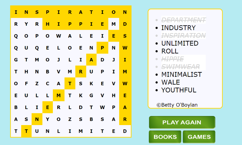 Fashion Word Search