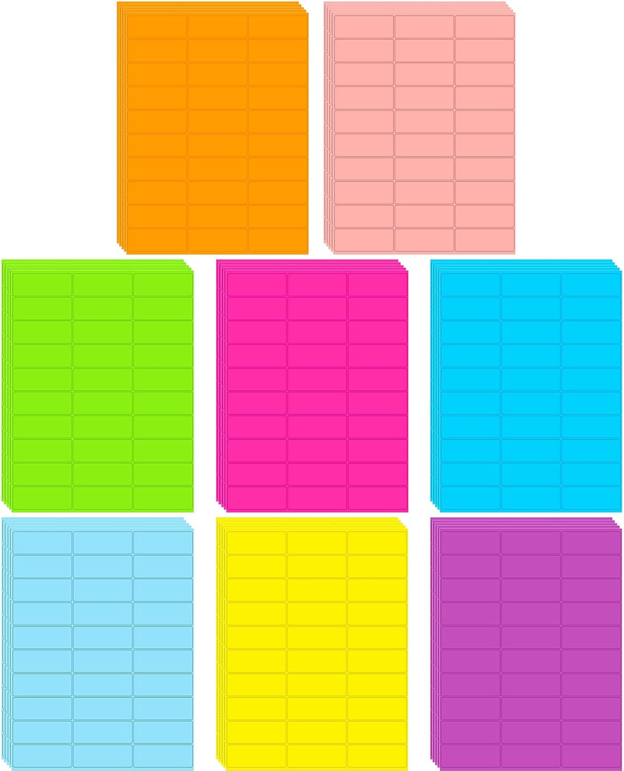 Zhanmai 1200 Pieces Assorted Fluorescent Address Labels Neon ...