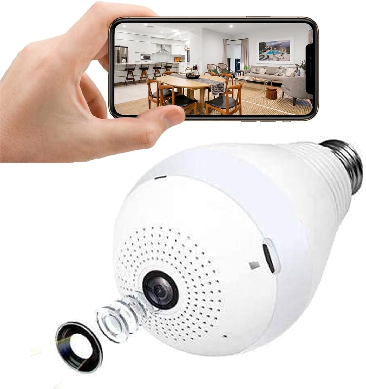 Buy Eyetech 360 Bulb Camera Indoor WiFi Full HD Bulb Shape Fisheye 360 ...