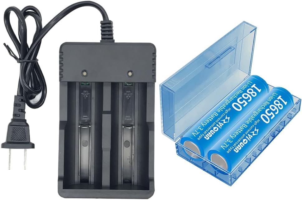 Combo de cargador de batería 18650, paquete de 2 baterías recargables de iones de litio de 3.7 V ...
