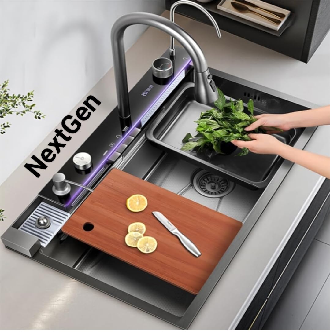 NextGen Ss Digital Integrated Multifunction Matt Finish Sink,Waterfall ...