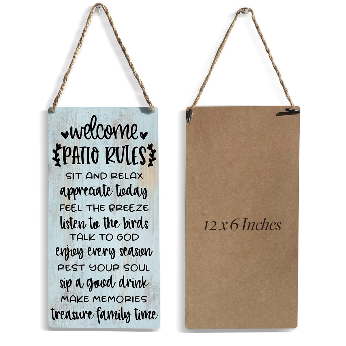 Snapklik.com : Rustic Patio Rules Wood Sign Welcome Sign Patio Decor ...