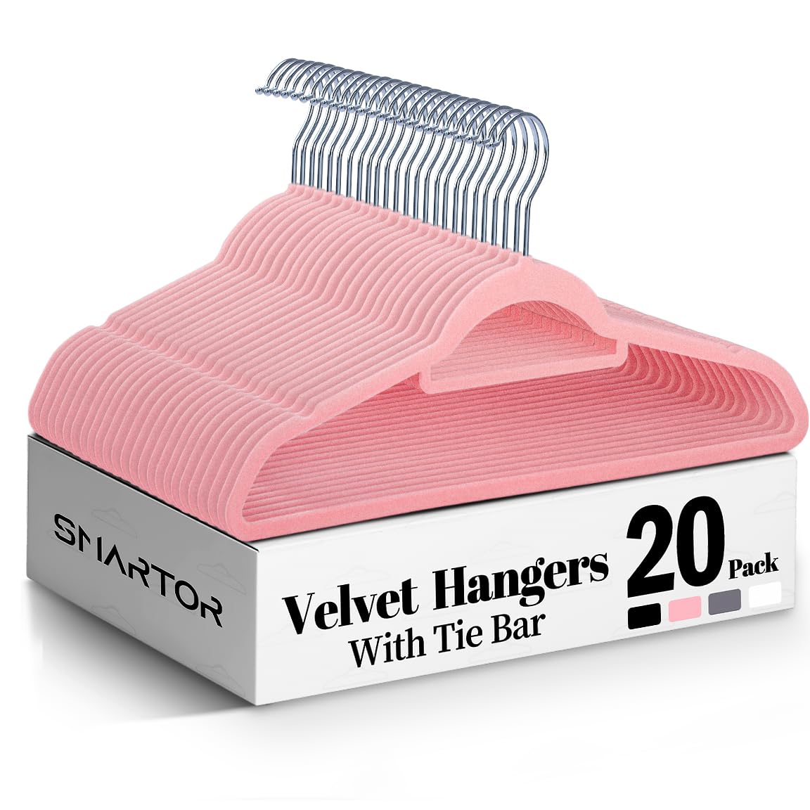 Amazon.com: Smartor Pink Velvet Hangers 20 Pack, Space Saving Clothes ...