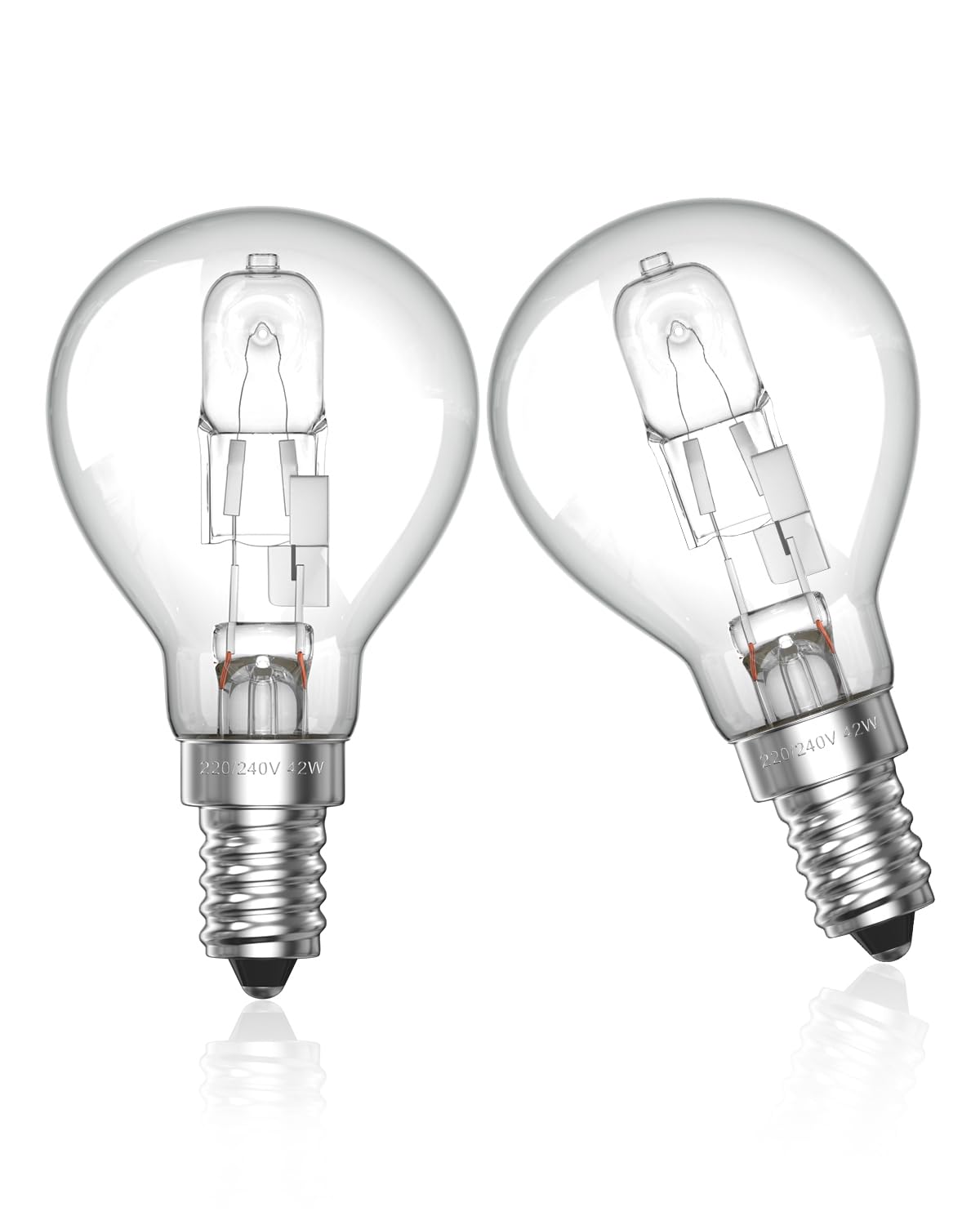 Luxvista E14 Halogen Bulbs, 42W Dimmable Halogen Light Bulbs, G45/P45 ...