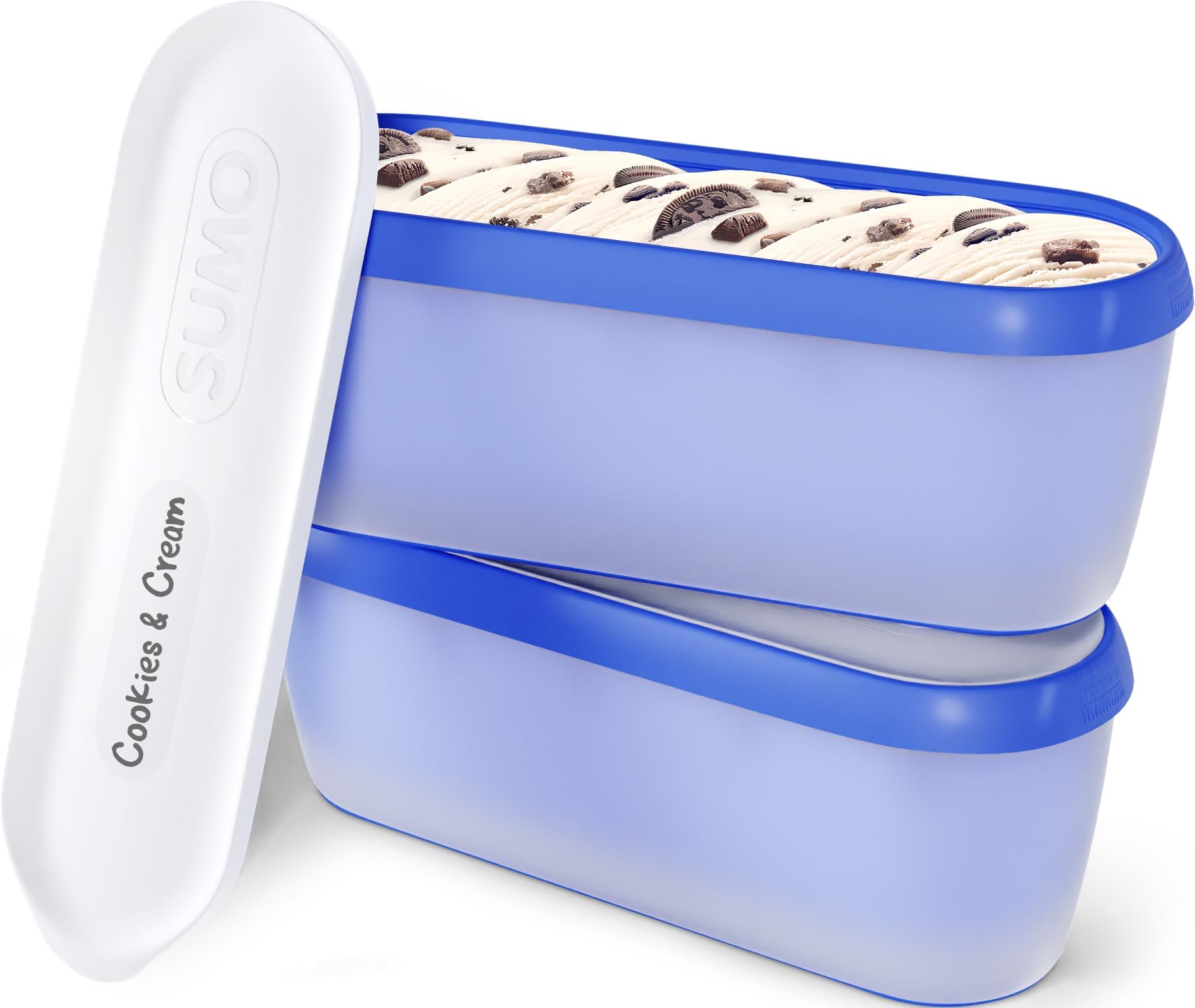 Amazon.com: Set of 2 Reusable Ice Cream Tub Containers 1.6 Quart Ea ...