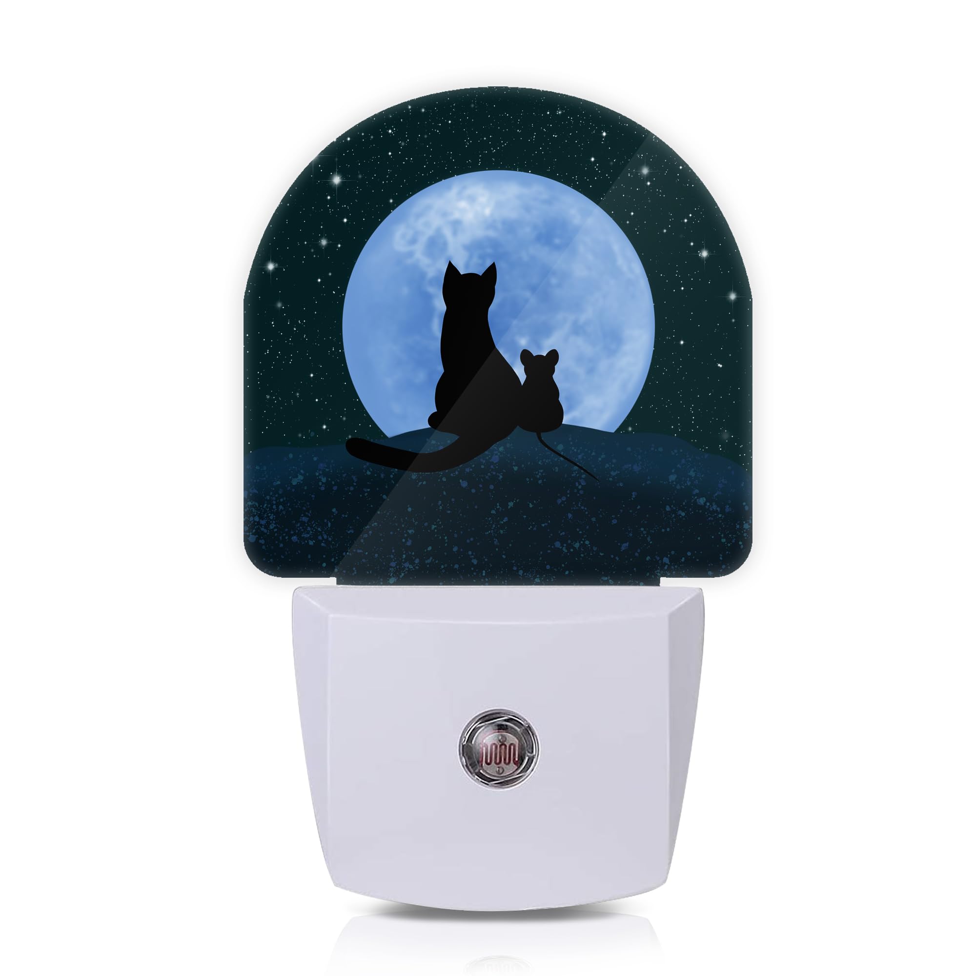 Axxitude Cat Moon Starry Sky Night Lights Plug into Wall for Girls Boys ...