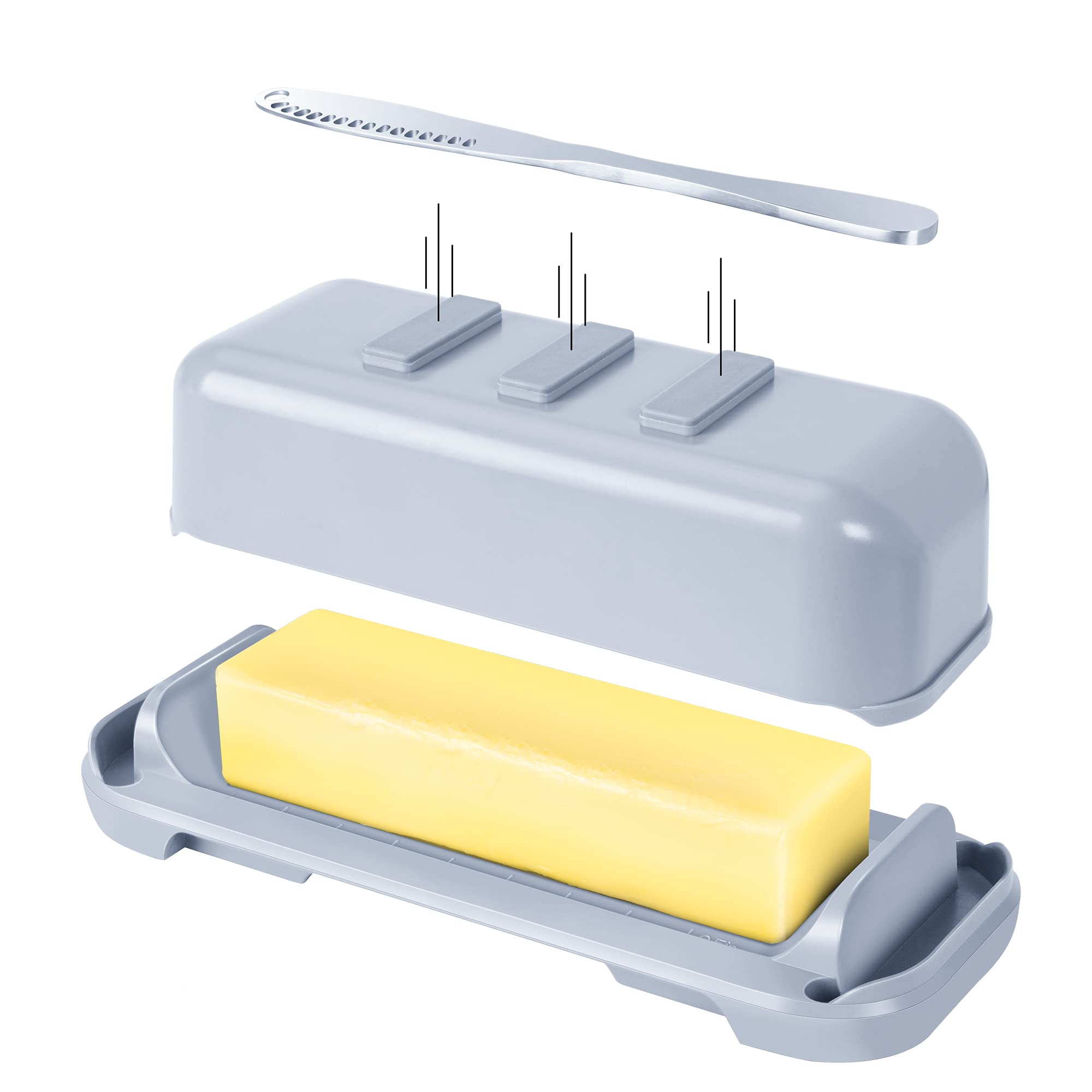 Buy SMARTAKE Butter Dish with Lid and , Plastic Butter Holder, Magnetic ...