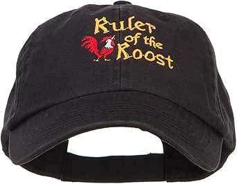 Amazon.com: e4Hats.com Ruler of The Roost Embroidered Low Cap - Black ...