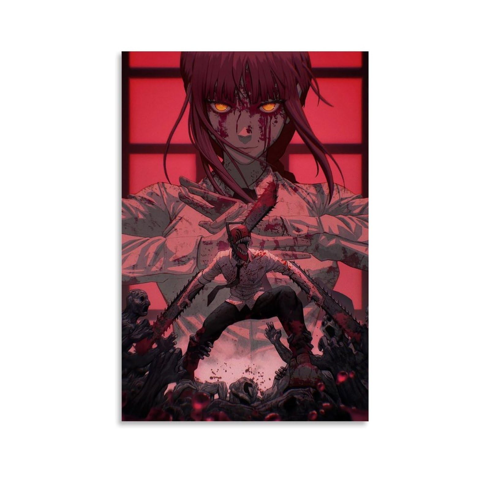 Amazon.com: Chainsaw Man Horror Anime Poster Denji And Makima Posters ...