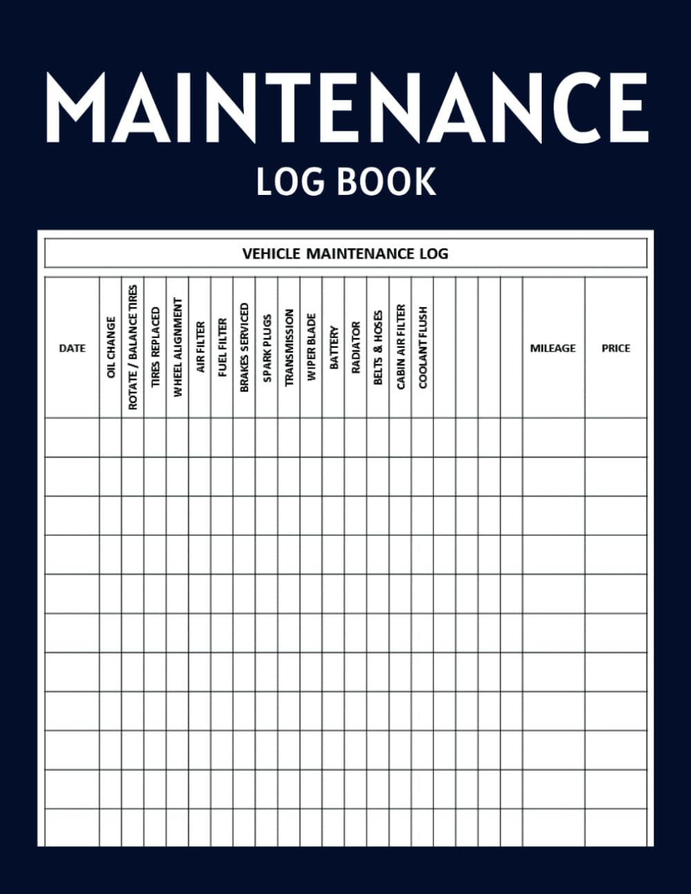 Vehicle Maintenance Log Book: Simple Car Maintenance Logbook and ...
